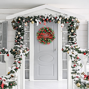 4 Roll Christmas Poly Mesh Ribbon, 10 Inch x 30 Feet Metallic Poly Mesh Ribbon Red Green and White Glitter Foil Mesh Ribbon Decorative Mesh Rolls for DIY Wreath Crafts Christmas Party Decoration