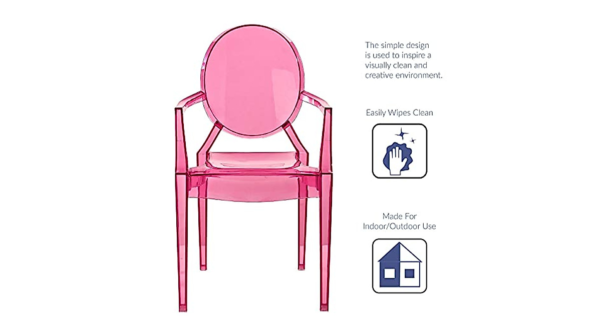 Modway Casper Pink Acrylic Arm Chair - Stylish & Versatile