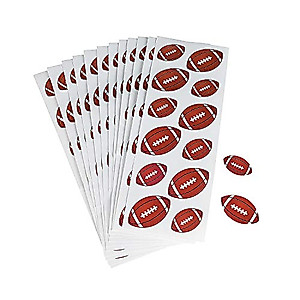 Football Stickers - 12 Sheets with 12 Stickers Each - Classroom Stationery and Sports Party Supplies