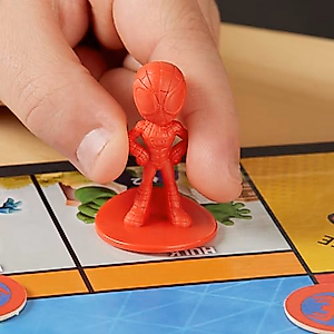 Hasbro Gaming Monopoly Junior: Marvel Spidey and His Amazing Friends Edition Board Game for Kids Ages 5+,with Artwork from The Animated Series,Kids Board Games