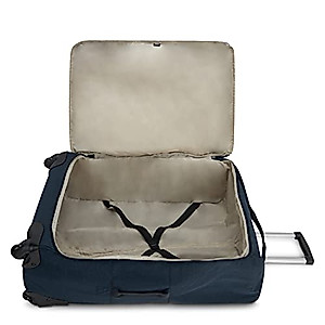 Kipling Women's Darcey Large Inch Softside Checked Rolling Luggage, 360 Degree Spinning Wheels, True Blue Tonal, 19.25" L x 29" H x 11.5" D