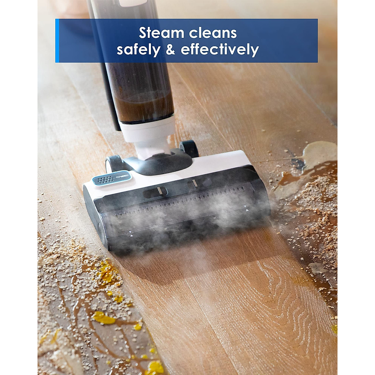 Tineco FLOOR ONE S5 Steam Corded Wet Dry Vacuum All-in-one, Hardwood Floor Cleaner Great for Sticky Messes, Smart Steam Mop for Hard Floors with Digital Display and Long Run Time