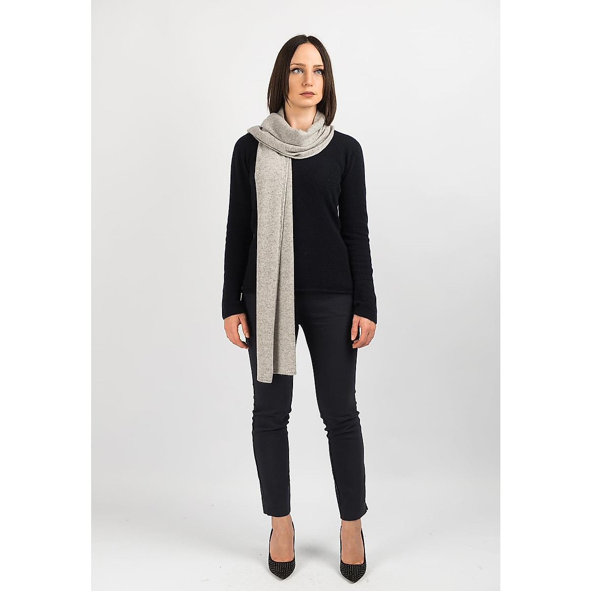 Dalle Piane Cashmere - Broad Scarf 100% cashmere - Made in Italy - Woman/Man, Color: Grey, One size