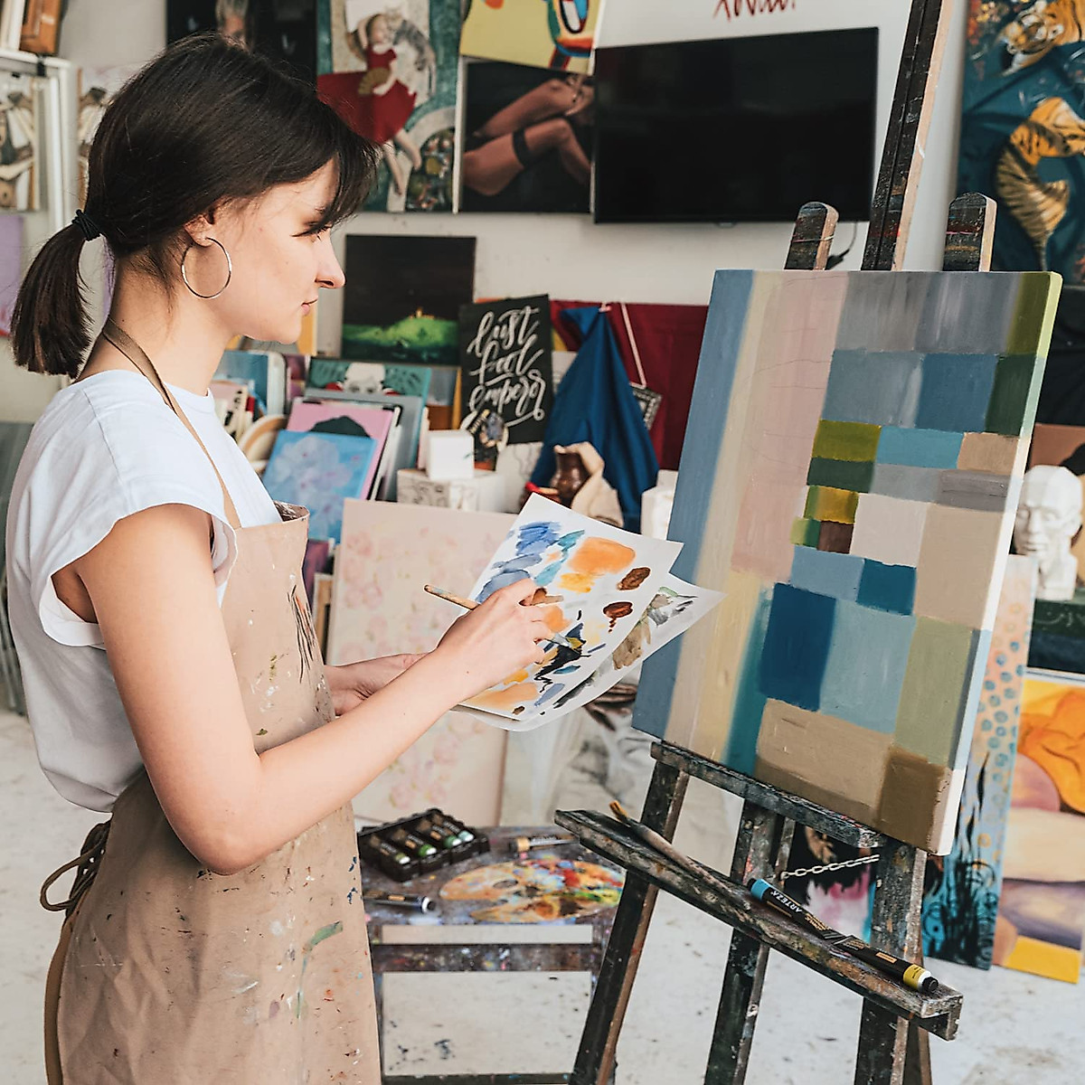 Arteza Acrylic Gouache Paint, Acrylic Paint Set of 36 Basic Colors, Matte Finish, (0.74 oz, 22 ml) Tubes, Art Supplies for Professional Artists and Beginners