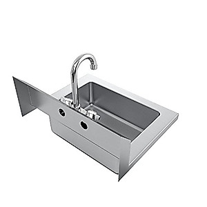 Elkay EHS-18X Hand Sink, 18X15 OA, 14X10X5 Bowl, Faucet, 18 GA 300 Series SS, NSF