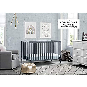 Delta Children Fancy 4-in-1 & Mattress, Dark Chocolate with Twinkle Stars Crib & Toddler Mattress