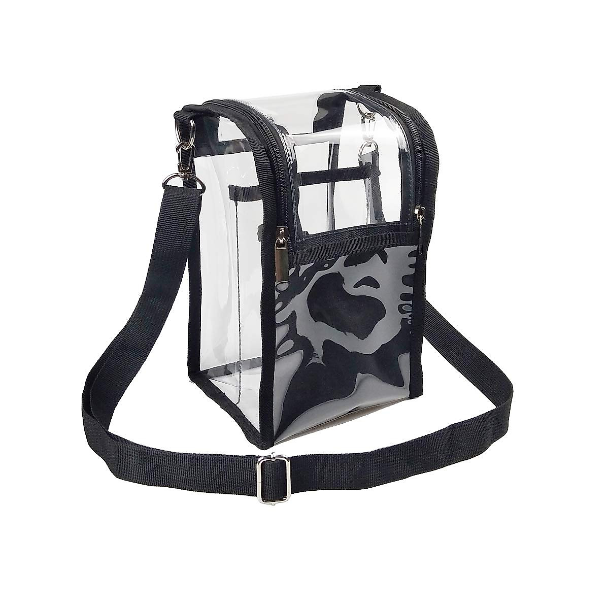 Jula Vance Transparent PVC Small Makeup Brush Buddy Make Up Brush Holder Clear Makeup Brush Makeup Tool Organizer Bag Makeup Brush Bag with Shoulder Strap