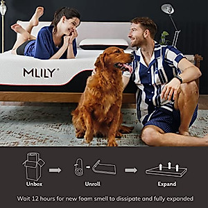 MLILY 12 Inch Cal King Mattress, Manchester United Memory Foam Medium Plush Mattress in a Box, Charcoal Gel Cooling Bamboo Mattress, CertiPUR-US Certified Made in USA, 72”x84”x12” White