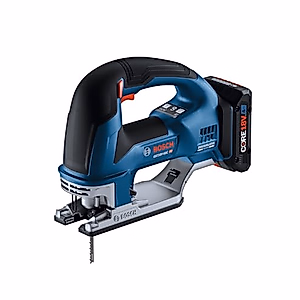 BOSCH GST18V-60CN 18V Brushless Connected Top-Handle Jig Saw, 3,800 SPM, LED Light, Tool-free Blade Change (Bare Tool)