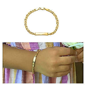 Brilliant Bijou 10k Semi-solid Anchor Link ID Bracelet