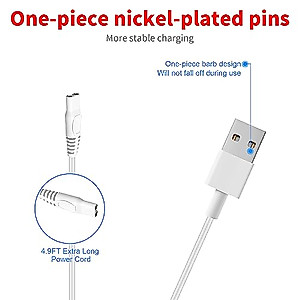 Charger Compatible with Krovena Women Electric Razors Shaver - Replacement Charging Cable Compatible with Krovena Trimmer Power Cord Adapter