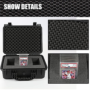 G-PLUS Graded Card Storage Box Compatible with BGS PSA SGC FGS Weatherproof Graded Sports Trading Cards(Large, Black)
