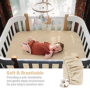 Metplus Soft and Breathable 100% Cotton Muslin Baby Crib Sheets for Mini Size Crib Mattress, 24 x 38 inches - Durable Baby Bedding for Boys and Girls