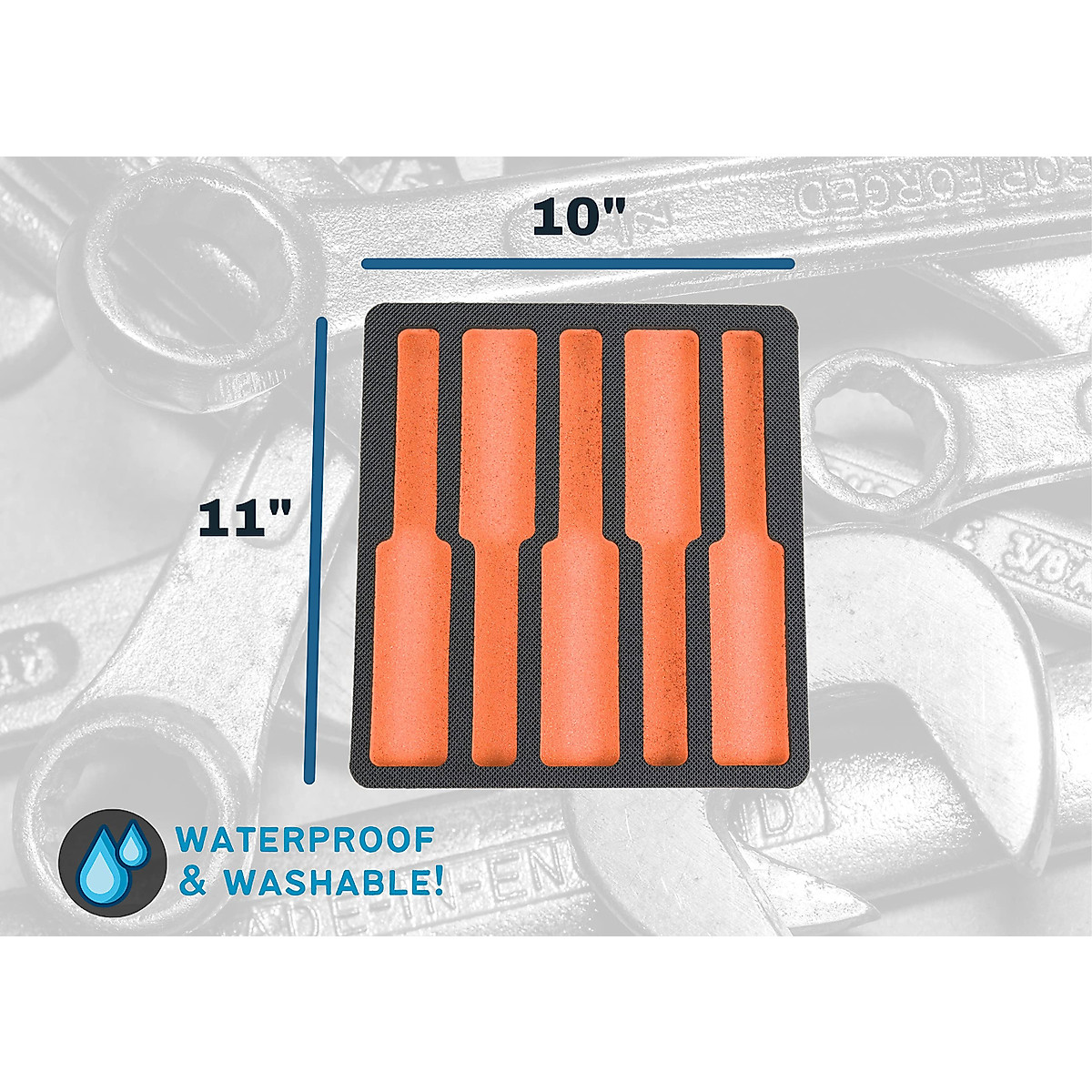 Polar Whale Tool Drawer Organizer Screwdriver Holder Insert Orange Black Durable Foam Tray Holds 5 Drivers Up To 10 Inches Fits Craftsman Husky Kobalt Milwaukee Many Others