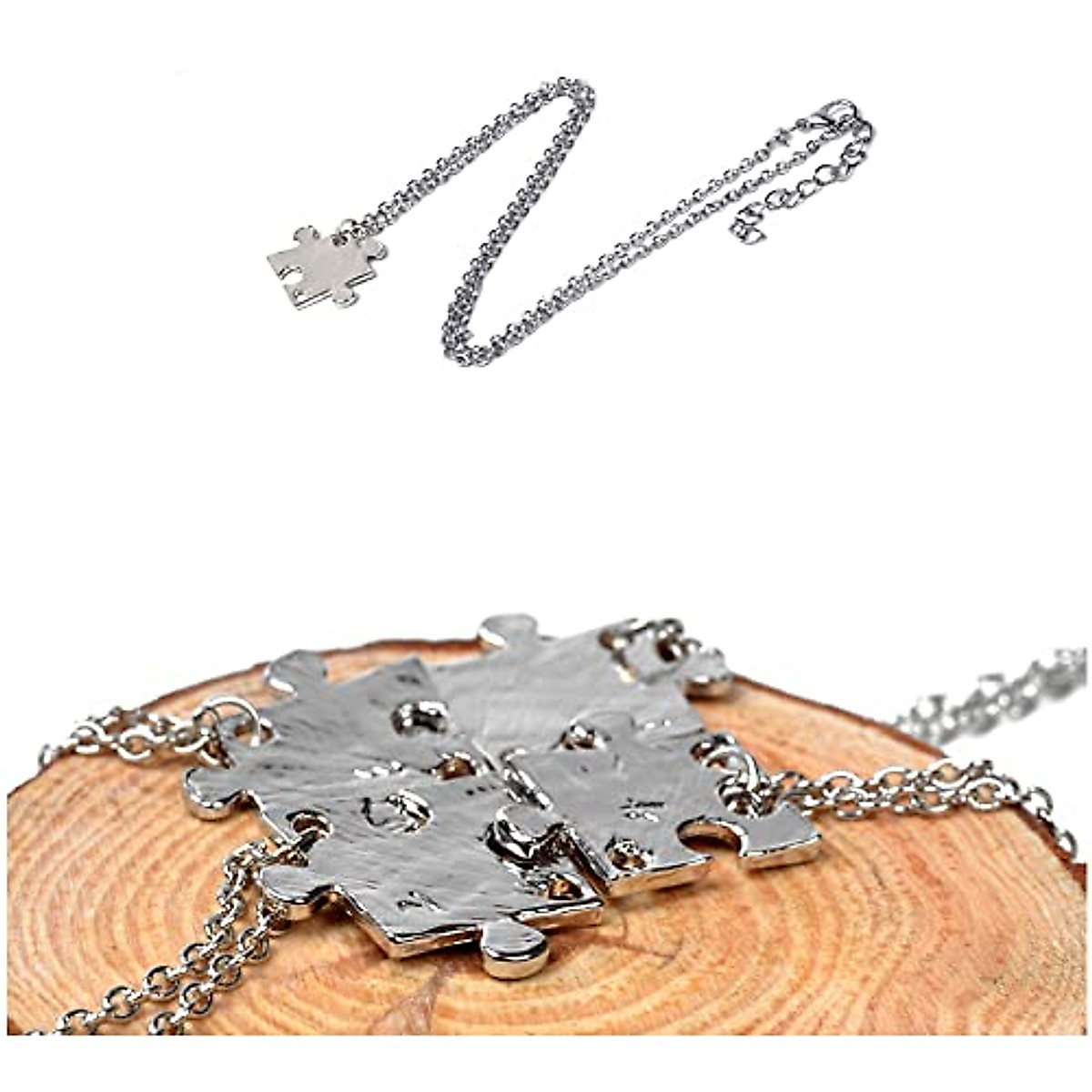 ZAHSY Best Friend Necklaces for 4 BFF Best Friends Forever Gift for Women Teens Matching Heart Puzzle Necklaces for Sisters Friendship Gifts for Women Friends Christmas Gift