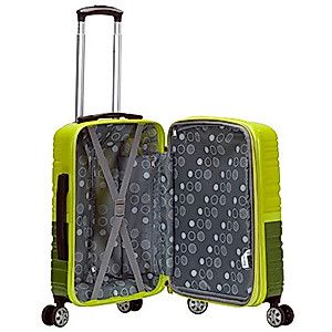 Rockland Melbourne Hardside Expandable Spinner Wheel Luggage, Two Tone Green, Carry-On 20-Inch