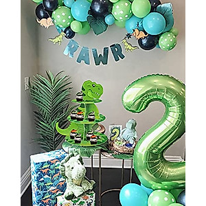 Dinosaur Party Cupcake Stand Dinosaur Birthday Decorations for Kids Boys Jungle Theme Dinosaur Party Supplies 3Tier Cardboard Cupcake Dessert Tower Dino Cupcake Holder