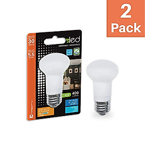 Xtricity R16 LED Light Bulb, 7 Watt (50W Equivalent), Dimmable, 400 Lumens, 3000k Soft White, E26 Medium Base, Energy Star (2 Pack)