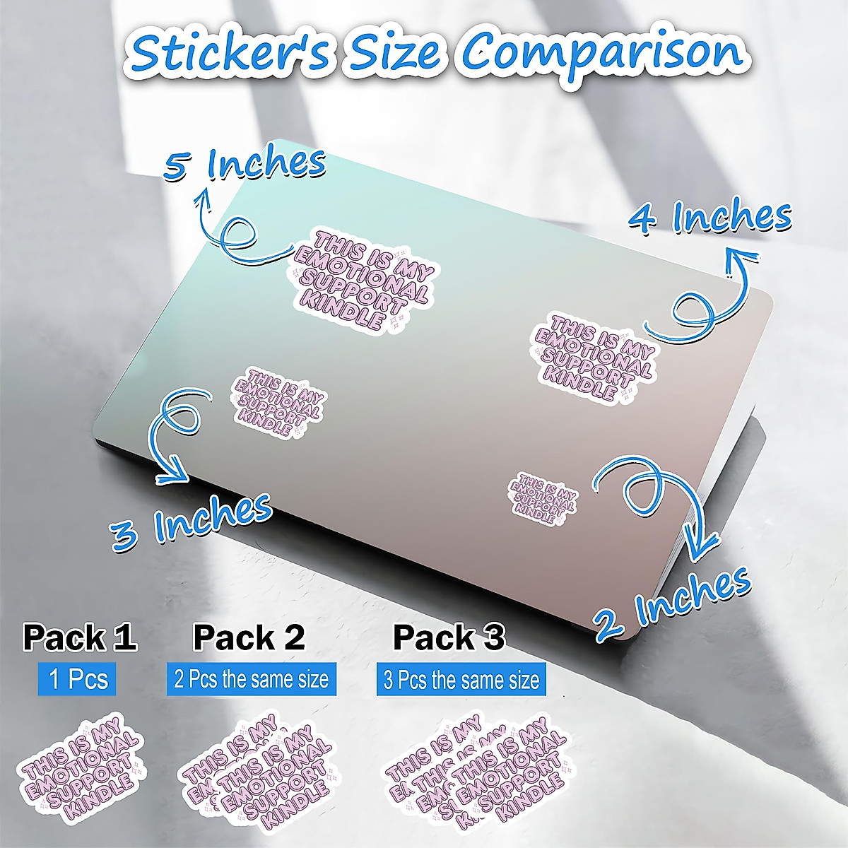 This Is My Emotional Support Kindle Sticker, Kindle Sticker, Vinyl Decal Funny Bookish Stickers For Water Bottles Phone Laptops, Water Assistant Reading Sticker, Booktok Gifts for Boys Girls