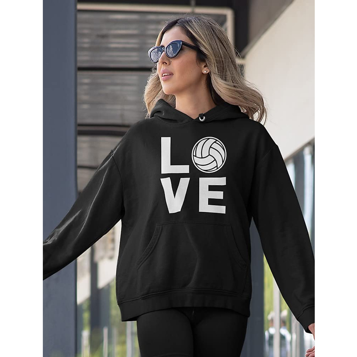 Love Volleyball Gifts for Fans Players Leggings Hoodies Sweatshirts for Women Black X-Large/Black X-Large
