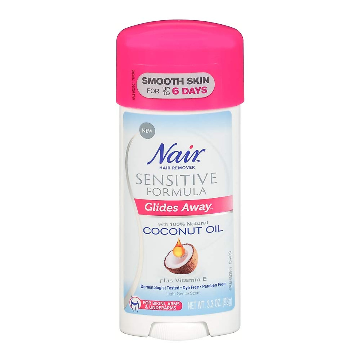 Nair Hair Remover Sensitive Glide Away Coconut Oil 3.3 Ounce (Pack of 3)