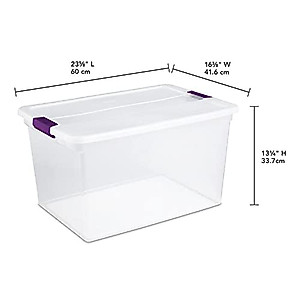 Sterilite 64 Quart Clear Multipurpose Plastic Storage Tote, 6 Pack, and 66 Quart Clear Multipurpose Plastic Storage Tote, 6 Pack for Home Organization