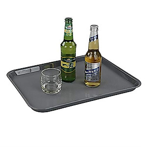 CadineUS 6-Pack Serving Trays, Plastic Fast Food Trays, Grey