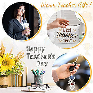 Gerrii 3 Pcs Teacher Appreciation Gifts in Bulk for Women Stocking Stuffers Gifts Tumbler Keychain Makeup Bag Set(A)