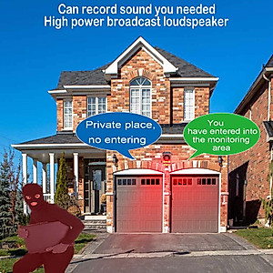 Solar Motion Sensor Alarm Outdoor - 130db Sound Security Siren Light with Remote Controller for Home, Villa,Farm,Barn,Yard,Chicken coop