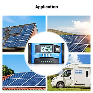 iSunergy MPPT Solar Charge Controller 100A 12V/24V Auto Solar Panel Intelligent Regulator with Dual USB Port LCD Display for Lead Acid Batteries