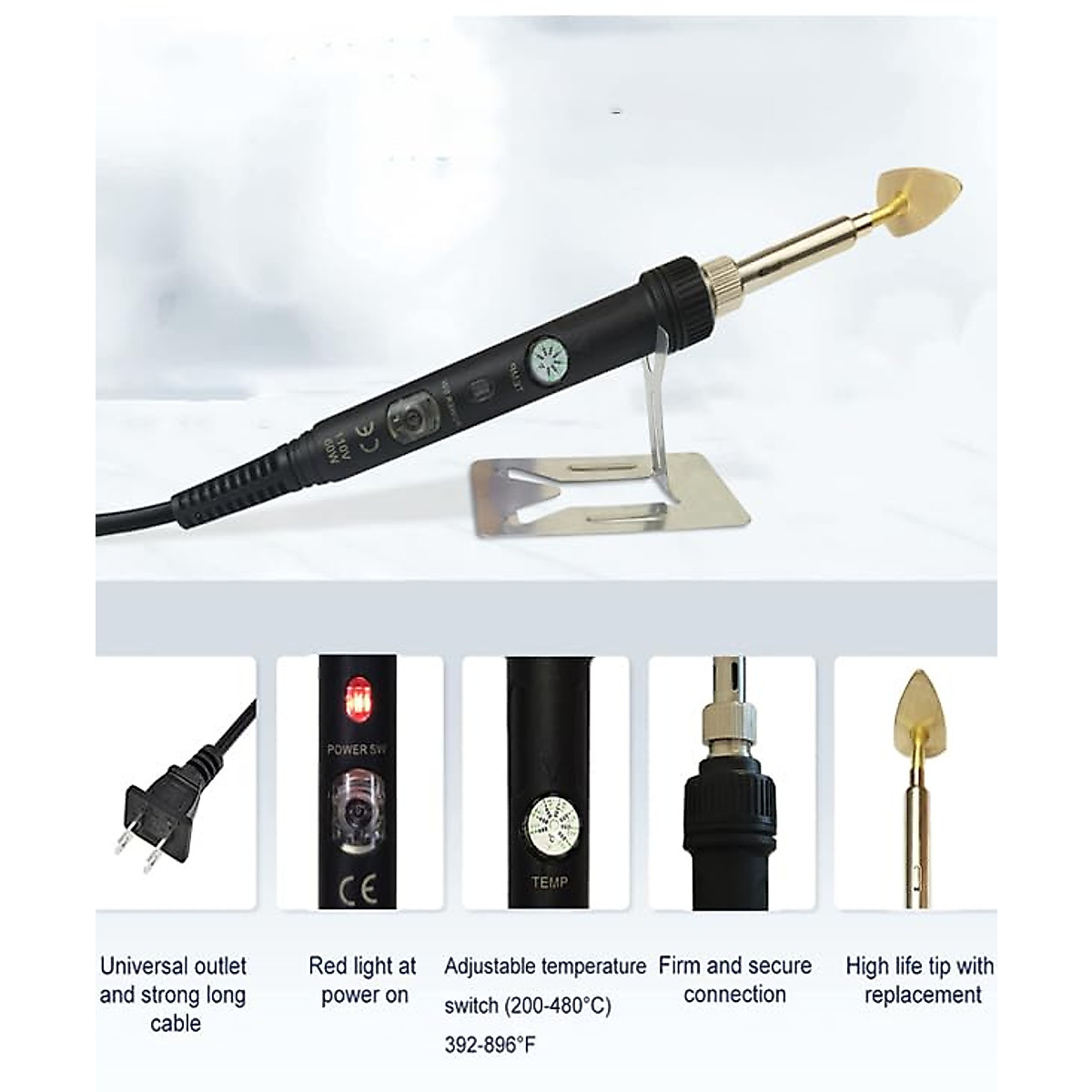 Tiny Iron,Mini Iron for Crafts 80W Mini Small Iron Patch Clothes T Shirts Shoes Clothes and Hats Portable and Easy Iron Supplies Adjustable Temperature (Black)