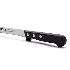 ARCOS Sharp Knife 9 Inch Stainless Steel. Carving Knife to Cut Ham and Meat. Ergonomic Polyoxymethylene Handle and 240mm Blade. Series Universal. Color Black