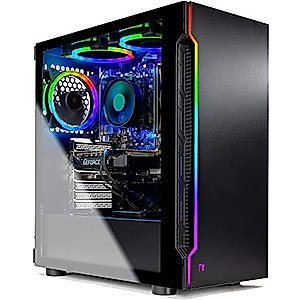 SkyTech Shadow Gaming Computer PC Desktop - Ryzen 5 3600 6-Core 3.6GHz, GTX 1660 Ti 6G, 500G SSD, 8GB DDR4 3000, RGB, AC WiFi, Windows 10 Home 64-bit, Black