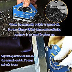 Multi-Angle Welding Magnets Holder Tool - Neodymium Magnetic Welding square, 55LBS Strong Hand Tools With Switch, Hexagon Multi-Angle Magnets: 30°, 45°, 60°, 75°, 90°, 105°, 120°, 135°, 150°(Small)