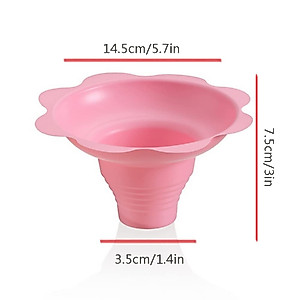 Qixivcom 60 Pack Disposable Ice Cream Cup 4oz Cone Cup Pink Flower Shaved Smoothie Ice Bowl Flower Drip Cup Small Bowl Perfect for Cold Drink Cups for Ice Cream, Shaved Ice, Fruit Smoothie