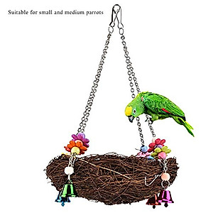 Yosoo Bird Nest,Natural Handmade Bird Nest House Hanging Cage Cave Bed Tent Hammock Hut for Parrot Canary Cockatiel or Other Small Birds