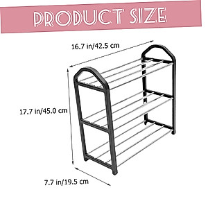 Alipis Shoe Rack Shoe Storage Organizer Freestanding Shoe Cabinet Shoe Shelf Shoe Holder Shoe Stand Metal Organizer Shelf Three-Layer Shoe Storage Rack Stainless Steel Storage Bag Plastic