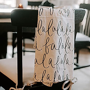 Sweet Water Decor FA La La La La Tea Towel | Large Size 28 x 25 inches | Cream with Hand Lettered Black Design | Bathroom, Kitchen, Dish (FA La La La La)