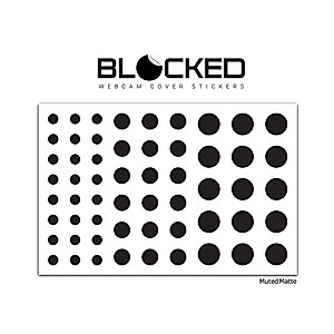 BLOCKED Webcam/Camera Vinyl Covers | 57 Low-Tack Restickable Webcam Sticker | 3-Sizes | Black 57-Pack (Muted Matte)