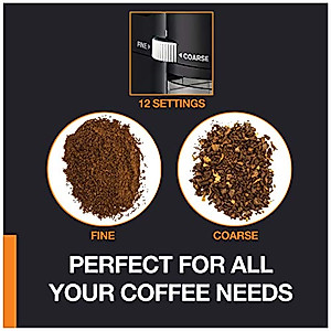 KRUPS Precision Grinder Flat Burr Coffee for Drip/Espresso/PourOver/ColdBrew, 12 Cup, Black