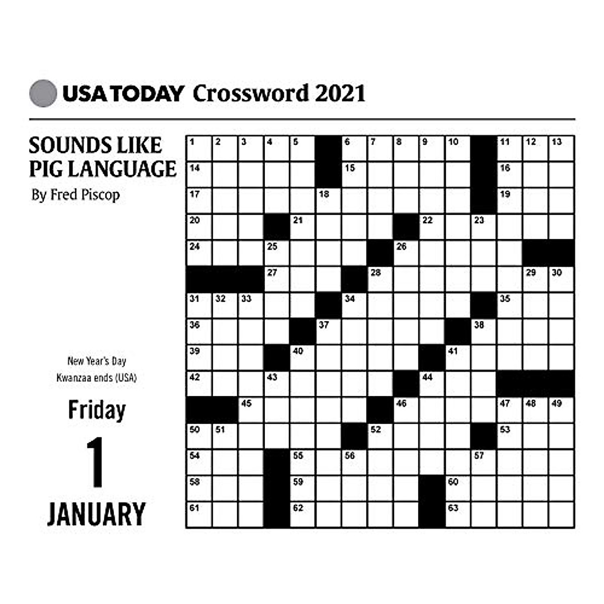 USA Today Crossword Puzzles 2021 Day-to-Day Calendar