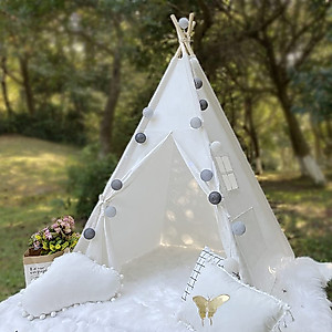 RongFa Teepee Tent for Kids-Portable Children Play Tent Indoor Outdoor (White)