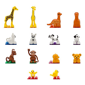 PicassoTiles 7pc Magnetic Animal Action Figure Set for Magnet Building Block Educational STEM Learning Kit Construction Toy Pretend Playset Child Brain Development HandEye Coordination Training PTA07
