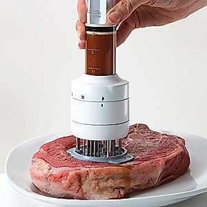 Meat Tenderizer/Sauces Injector/Tenderizer Injector/Meat Injector/Needle 30 Stainless Steel(3 Injection Needle Pinhole) Marinade Flavor Syringe ,Ultra Sharp Stainless Steel Blades - Apriller