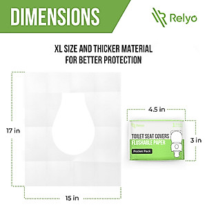 Toilet Seat Covers Paper Flushable (50 Pack) - XL for Adults and Kids Potty Training, 100% Biodegradable Travel Accessories Public Restrooms, Airplane, Camping