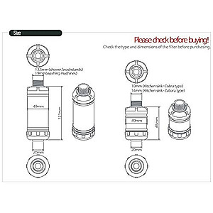 3 pcs Water Purifier Filter for Washing Machines - Rust Removal 5μm