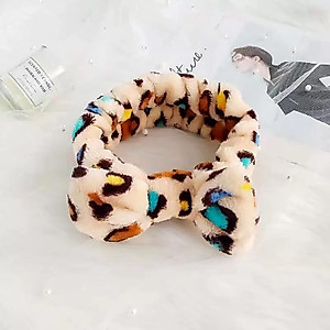 BAGLEV Spa Headband Makeup Spa Headband for Women Microfiber Coral Fleece Bow Hair Band Stretchable Elastic for Women Girls Shower Washing Face Makeup Birthday Gifts