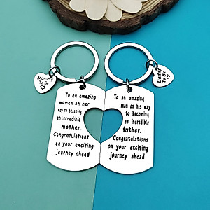 Mom to Be Gifts Daddy to Be Keychain Set Pregnancy Announcement Gift Baby Announcement Jewelry Gift Parents to Be Gift New Dad First Time Mom Keyring Gifts Future Mother Father Gift New Parents Gifts