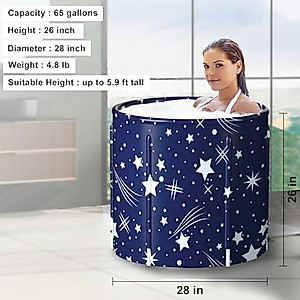 HotMax Portable Foldable Bathtub for Adult, Hot Bath Tub for Women, Freestanding Collapsible Home SPA Bath Tub, Soaking Tub with Cushion