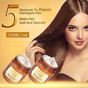 GES Hair Conditioner, Hair Conditioner, 1.2L, Deep Hair Conditioner, Professional Salon Treatment, Repairs Damage Hair Root, Hydrating Hair Mask, 2x120ML